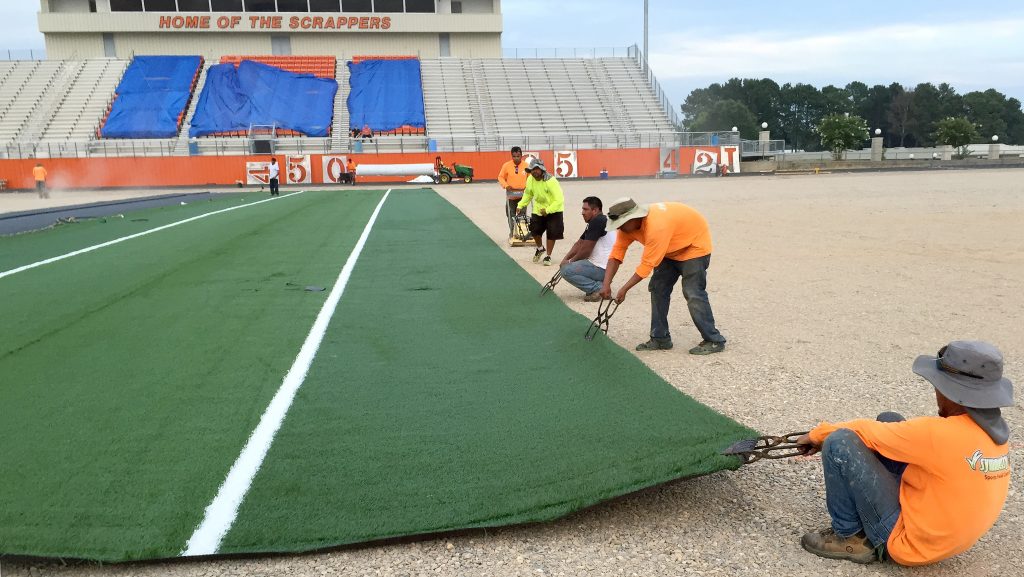 Installation of Scrapper Stadium turf underway | Southwest Arkansas News
